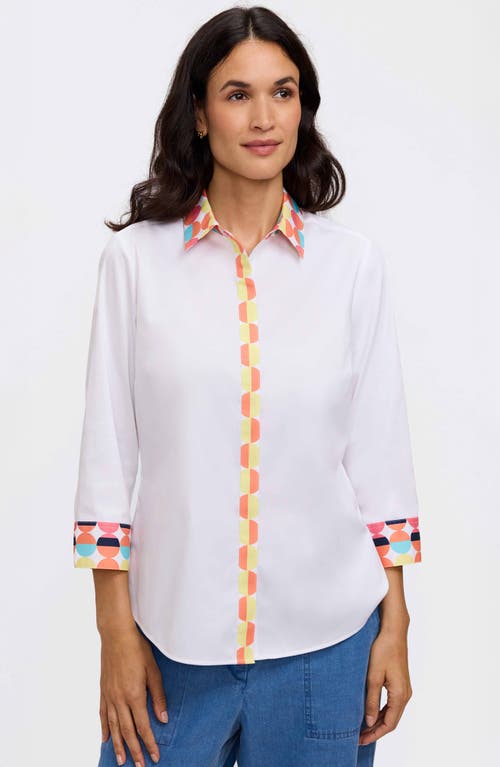 FOXCROFT Luna Three-Quarter Sleeve Button-Up Shirt